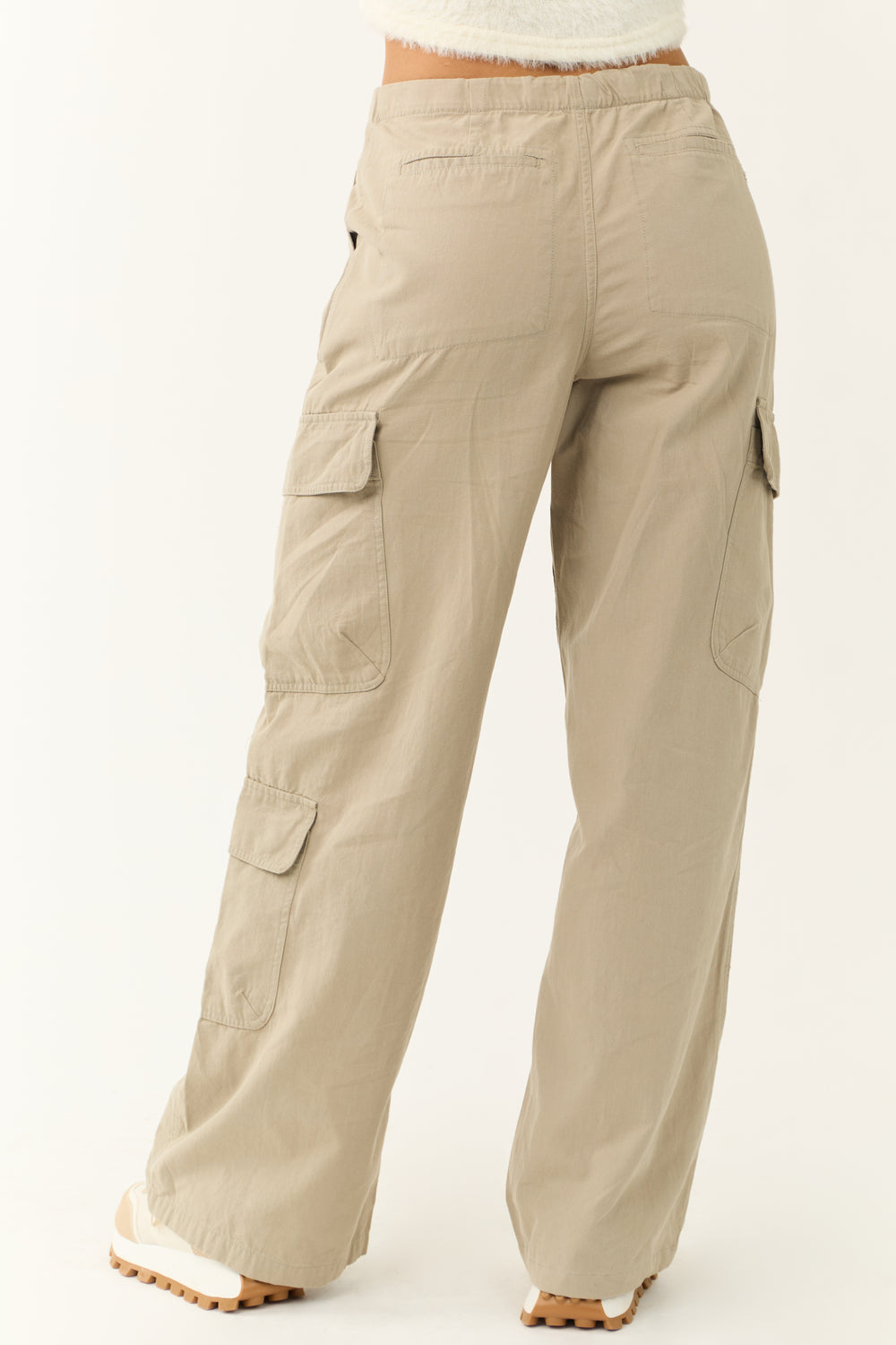 Faded Olive Mid Rise Wide Leg Cargo Pants | Lime Lush Boutique