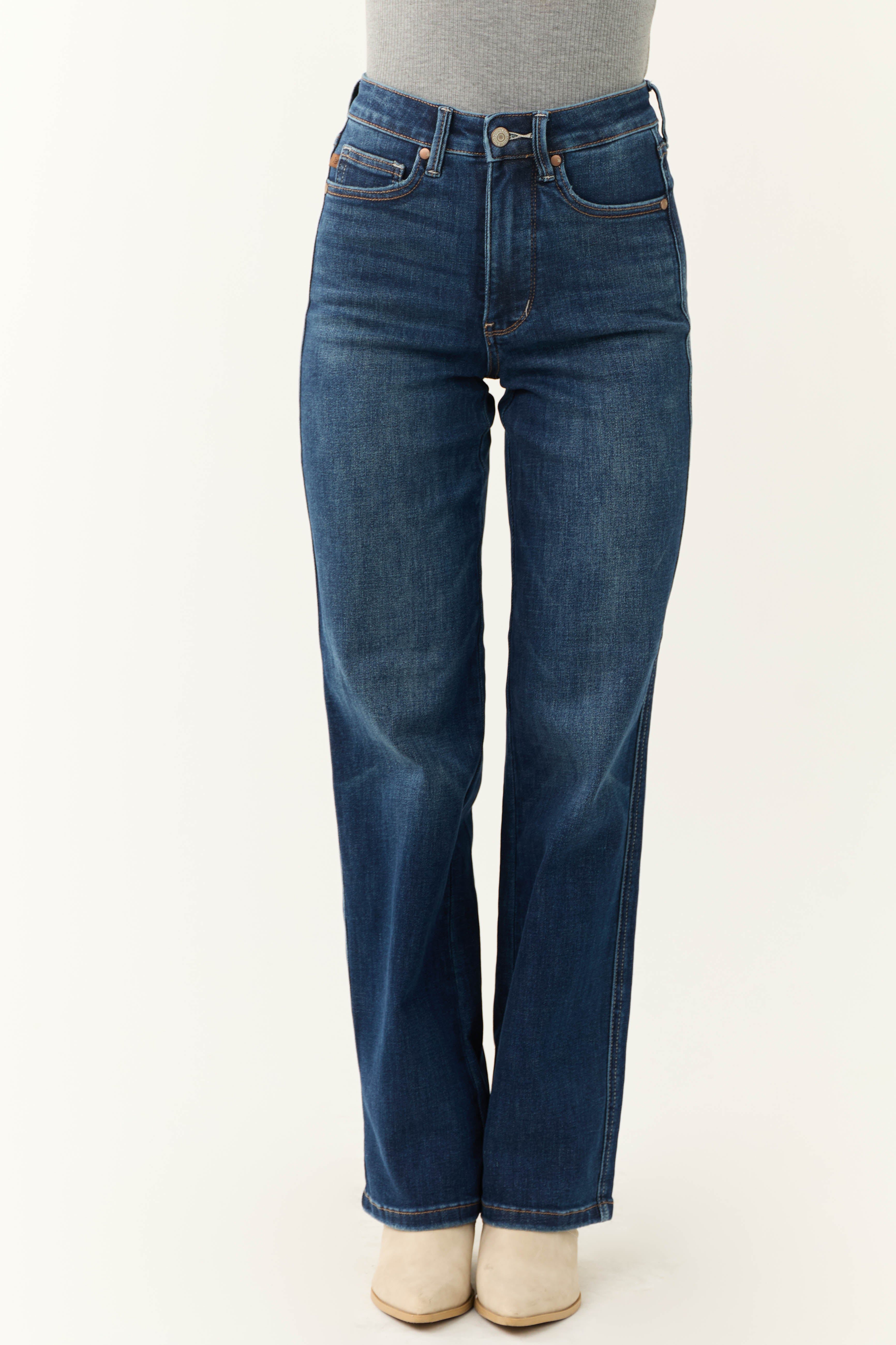 Judy Blue Dark Wash Tummy Control Straight Jeans | Lime Lush Boutique