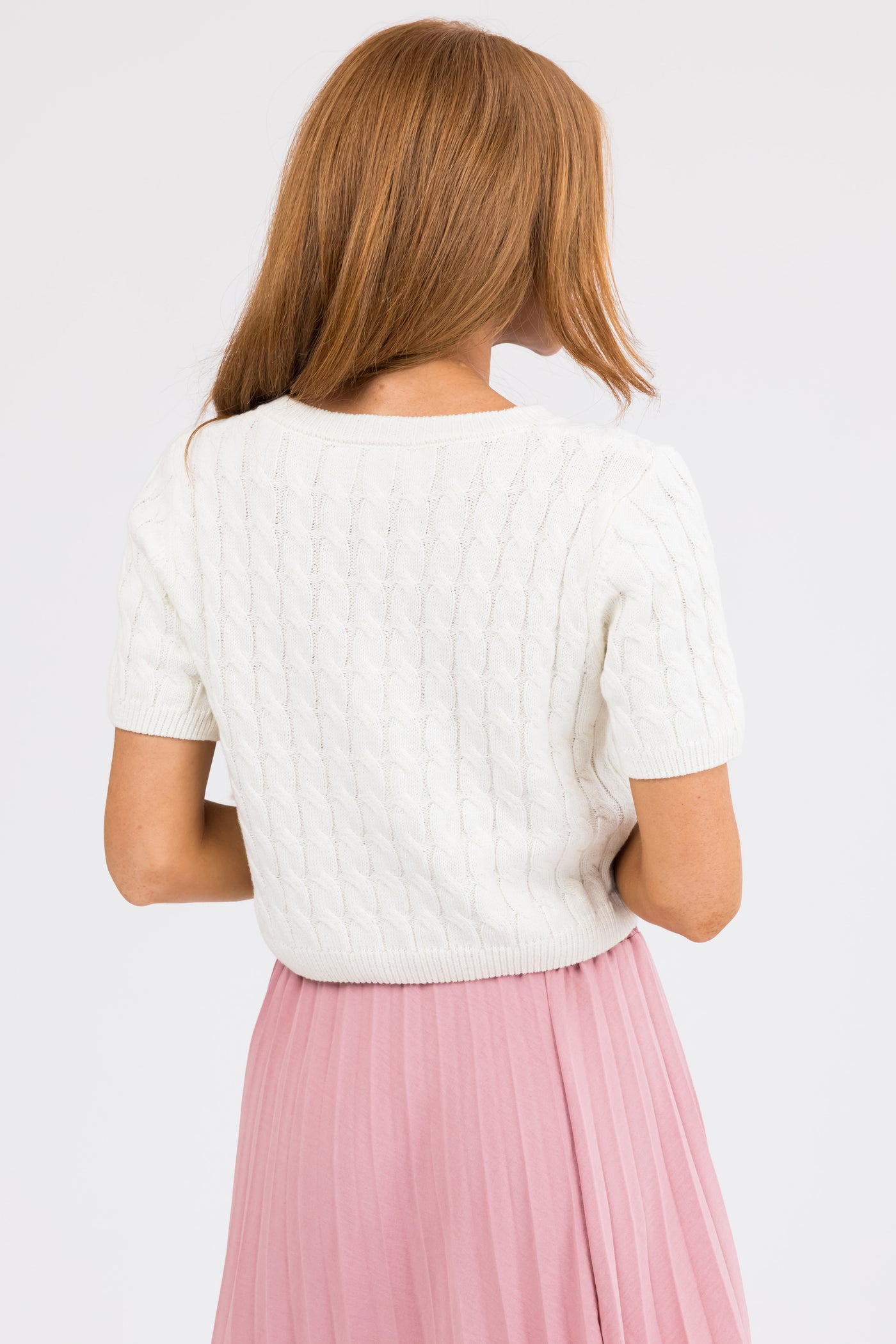 She Sky Cream Short Sleeve Cardigan Lime Lush Boutique