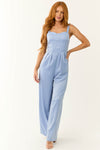 Slate Blue Sleeveless Sweetheart Neck Jumpsuit | Lime Lush Boutique